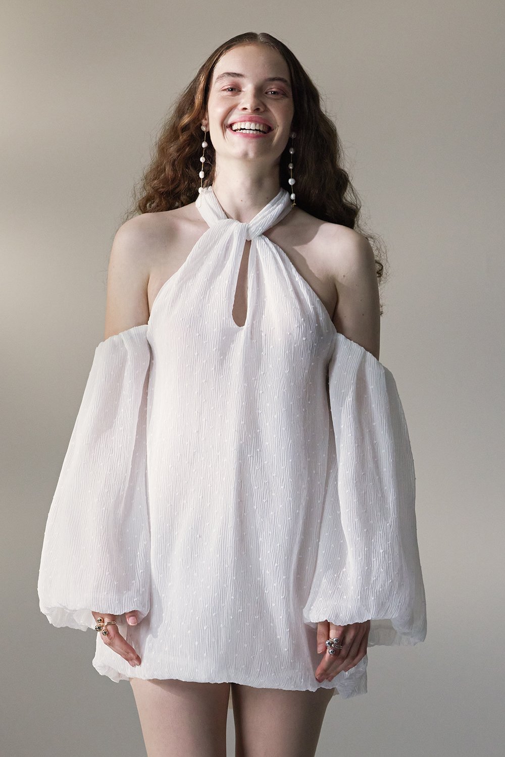 Plissée Neckholder Dress - Kaviar Gauche